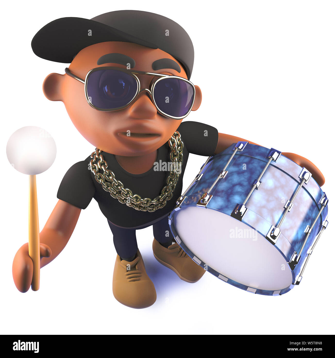 Black Cartoon Drummer