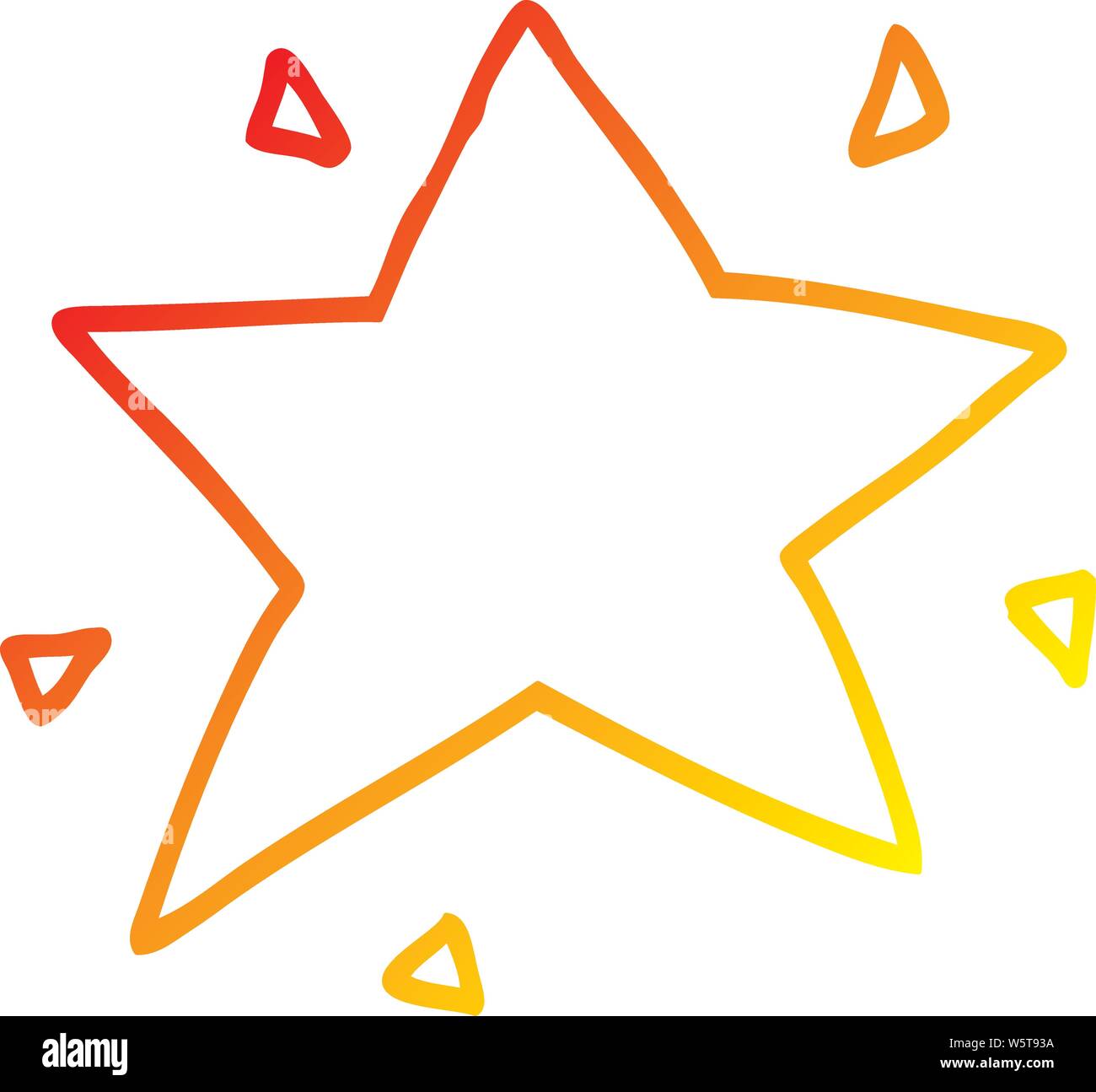warm gradient line drawing of a cartoon star Stock Vector Image & Art ...