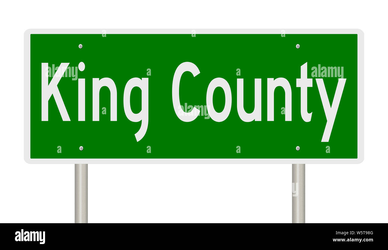 Rendering of a green highway sign for King County Stock Photo - Alamy