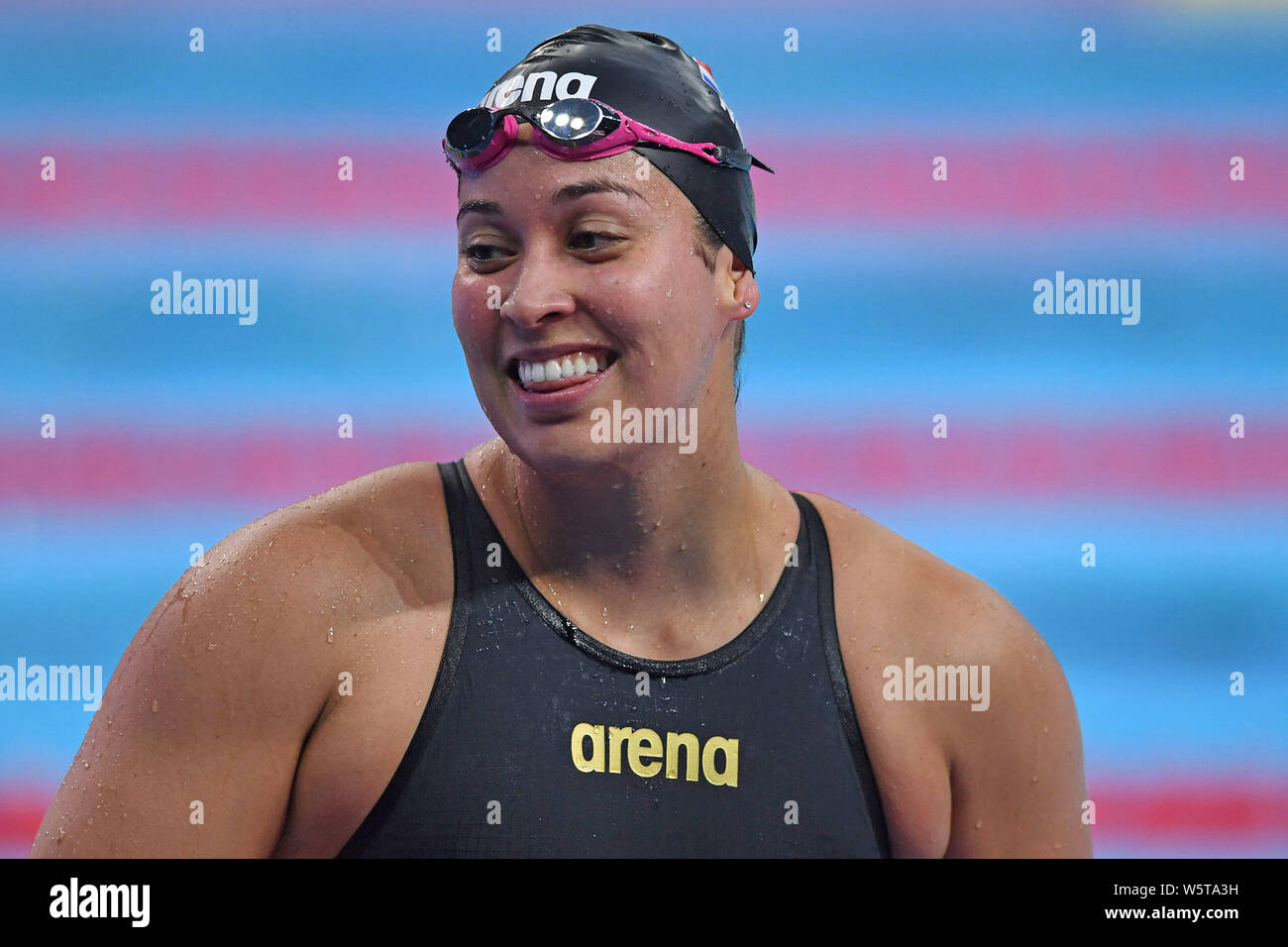 Ranomi Kromowidjojo of Netherlands celebrates after winning the Women's ...