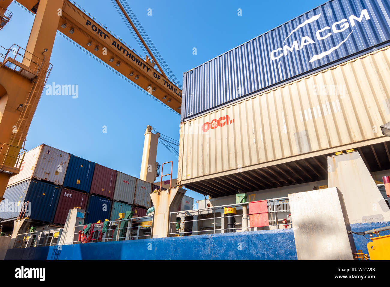 BANGKOK,THAILAND-May 19 2019 : Transportation of Container Cargo ...