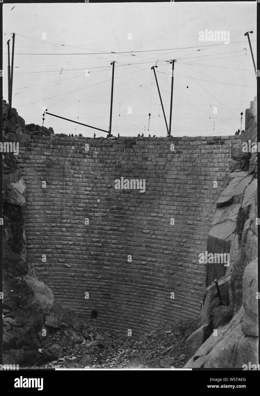 Pathfinder Dam, lower face.; Scope and content: Photograph from Volume ...