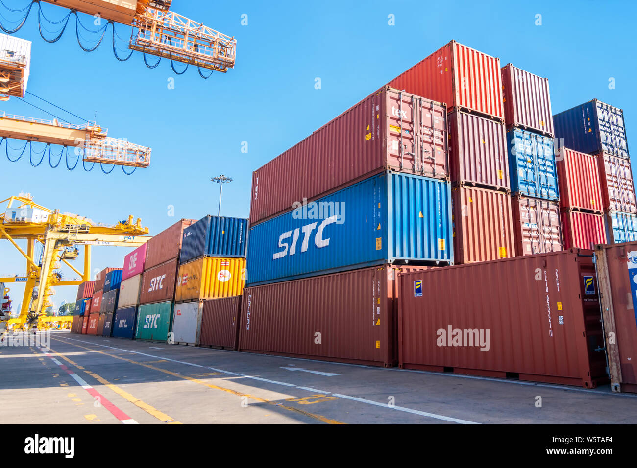 BANGKOK,THAILAND-May 19 2019 : Transportation of Container Cargo ...
