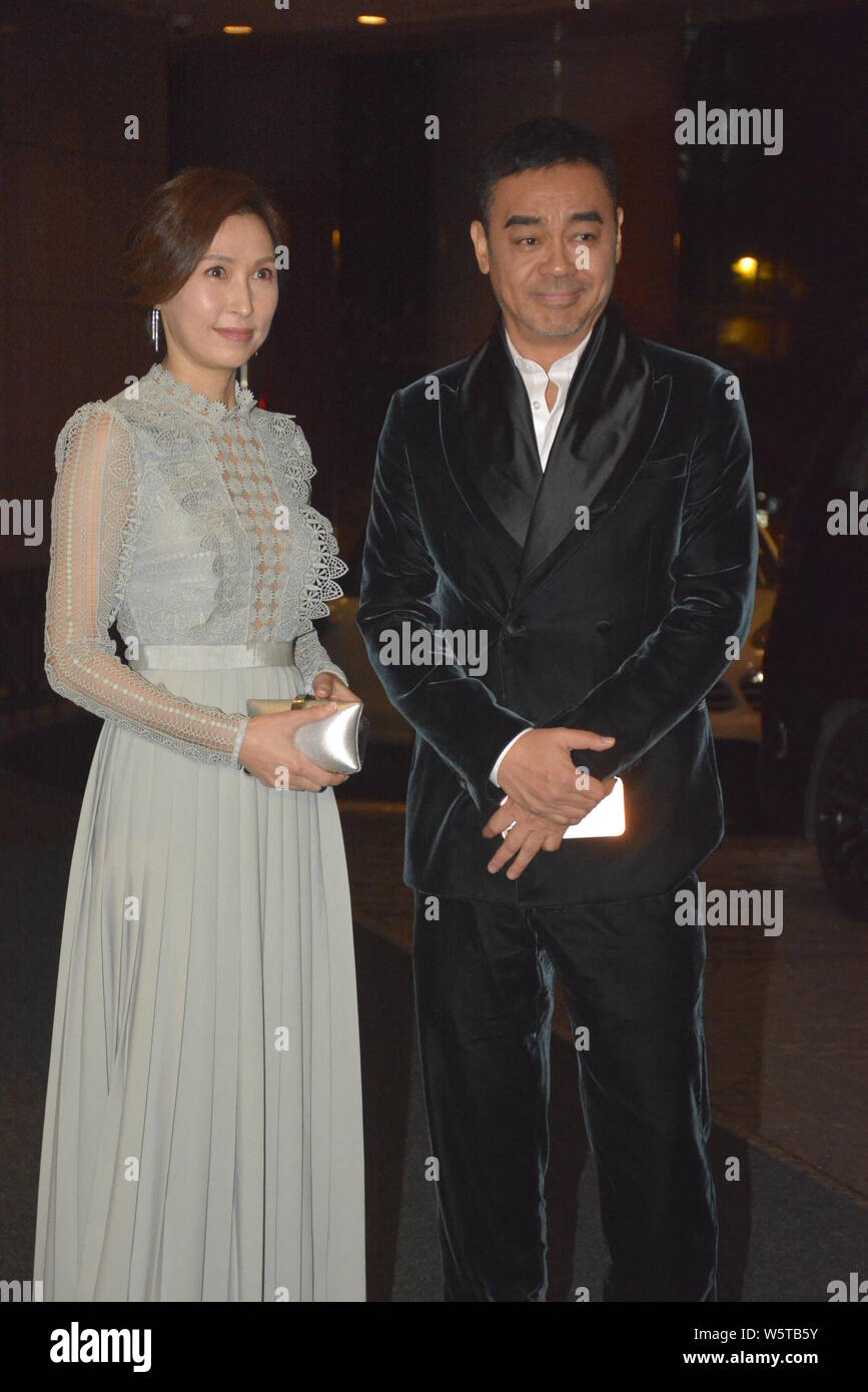 Hong Kong actor Sean Andy, right, attends the Charles Heung's 70th ...