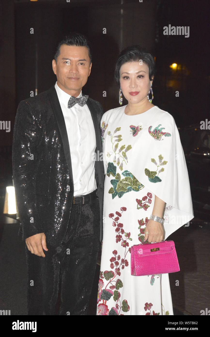 Hong Kong actor Ray Lui, left, attends the Charles Heung's 70th ...
