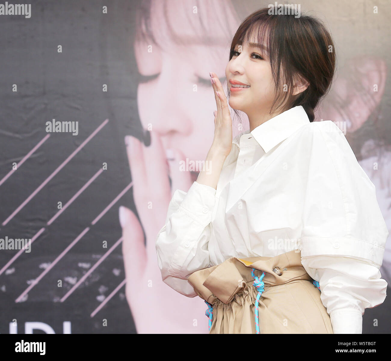 **TAIWAN OUT**Taiwanese singer and actress Cyndi Wang attends a signing ...