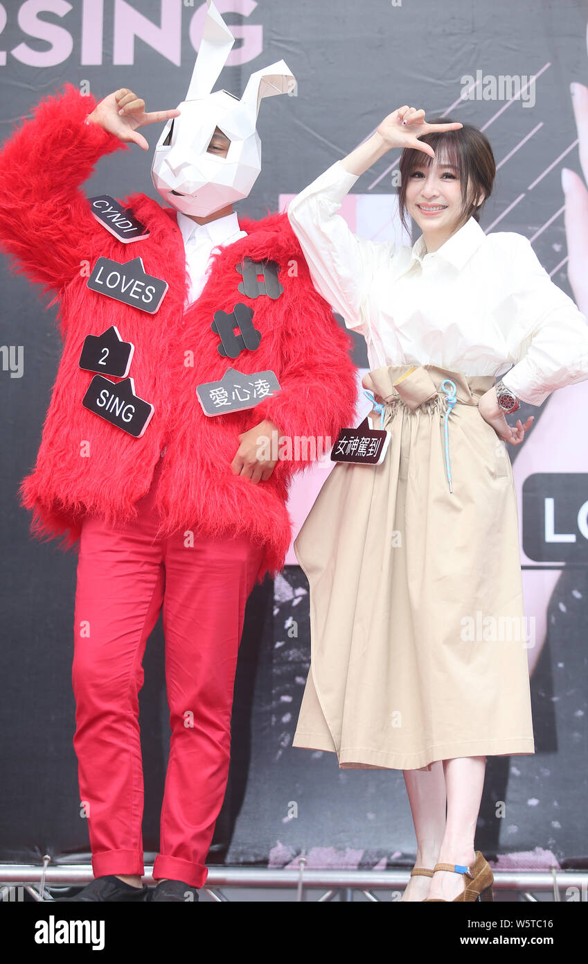 **TAIWAN OUT**Taiwanese singer and actress Cyndi Wang attends a signing ...