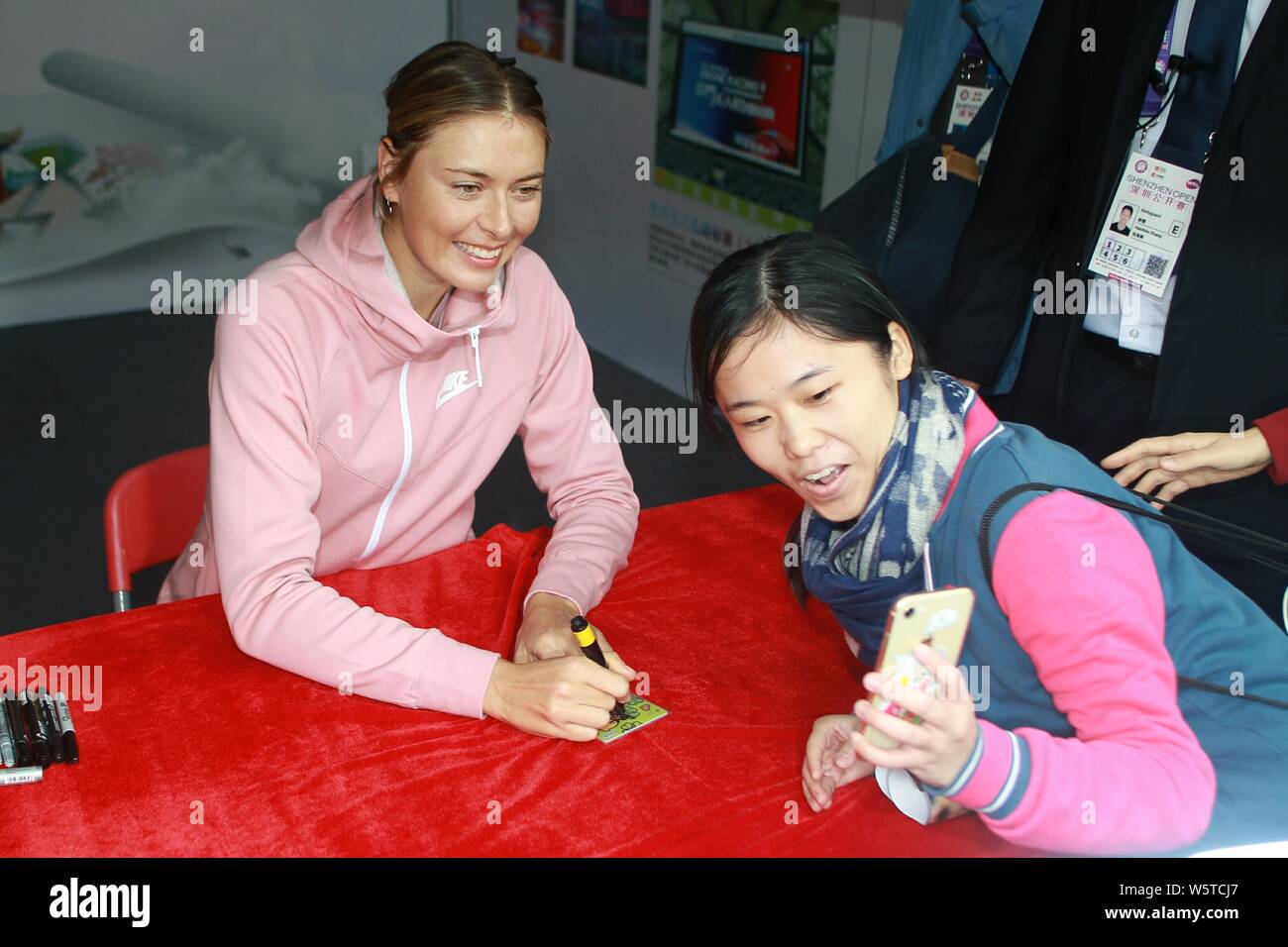 Russian tennis player Maria Sharapova attends a signing event before ...