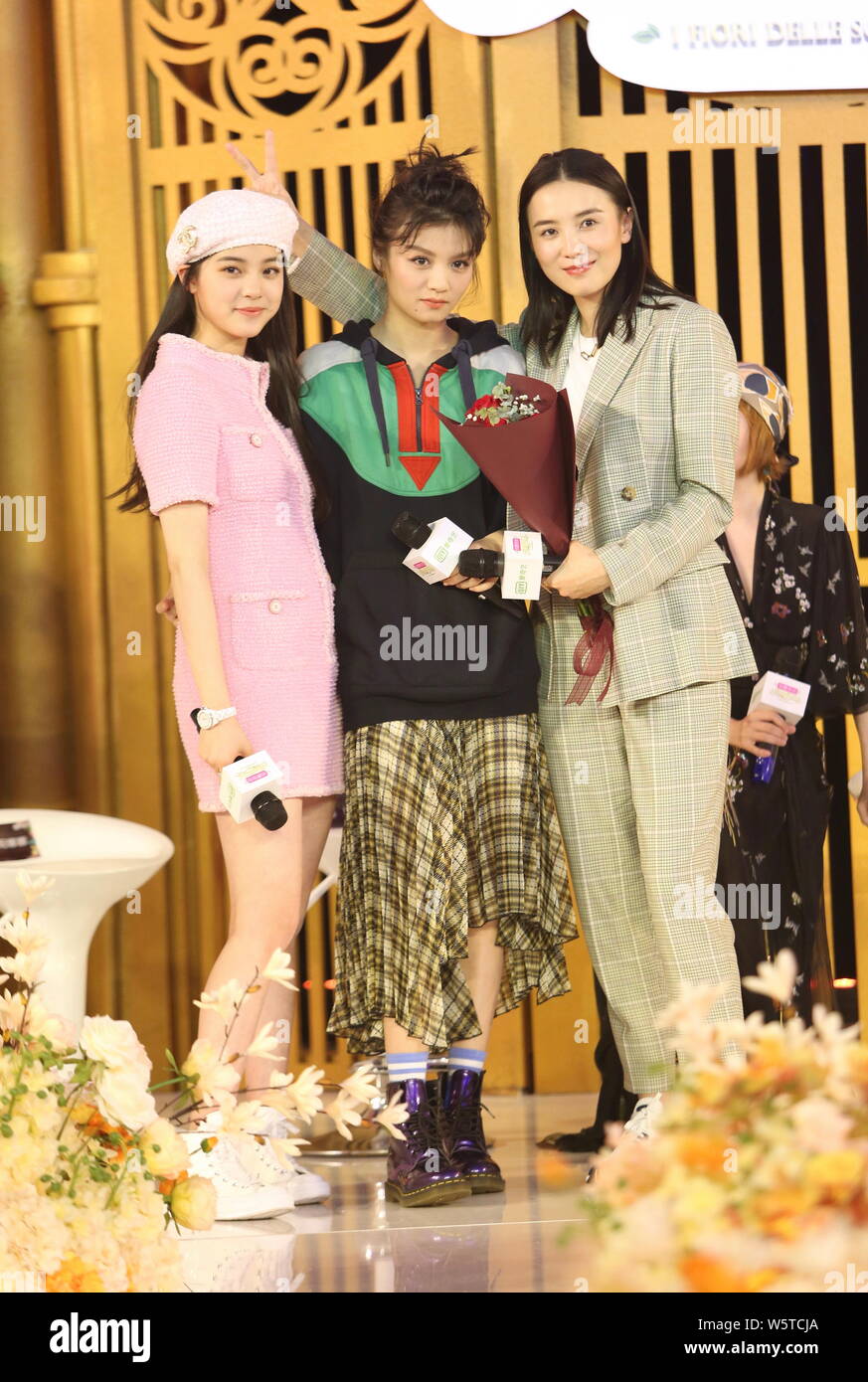 (From left) Taiwanese musician and actress Nana Ou-Yang or Ouyang Nana ...