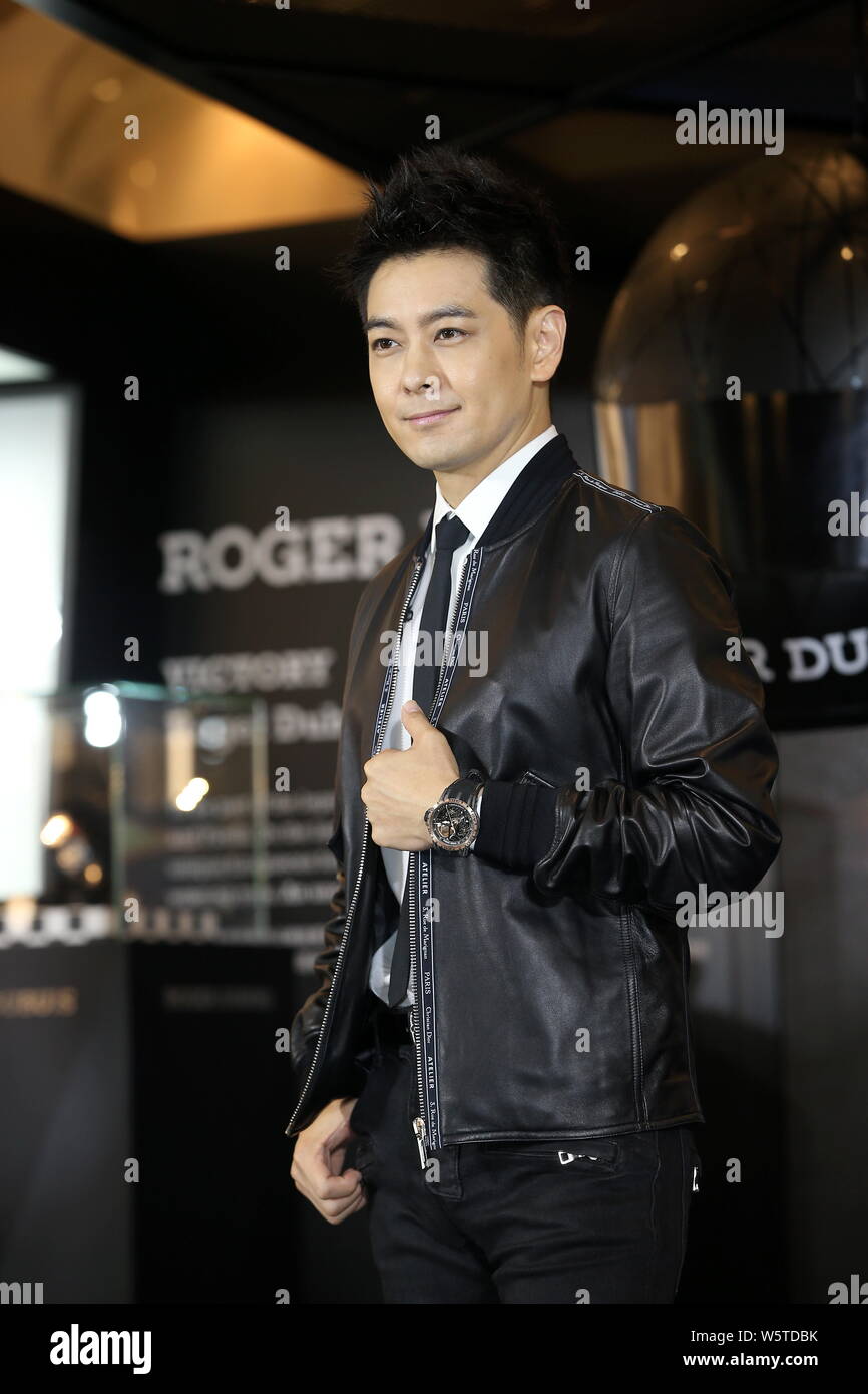 Taiwanese singer and actor Jimmy Lin attends a fashion event in Taipei ...