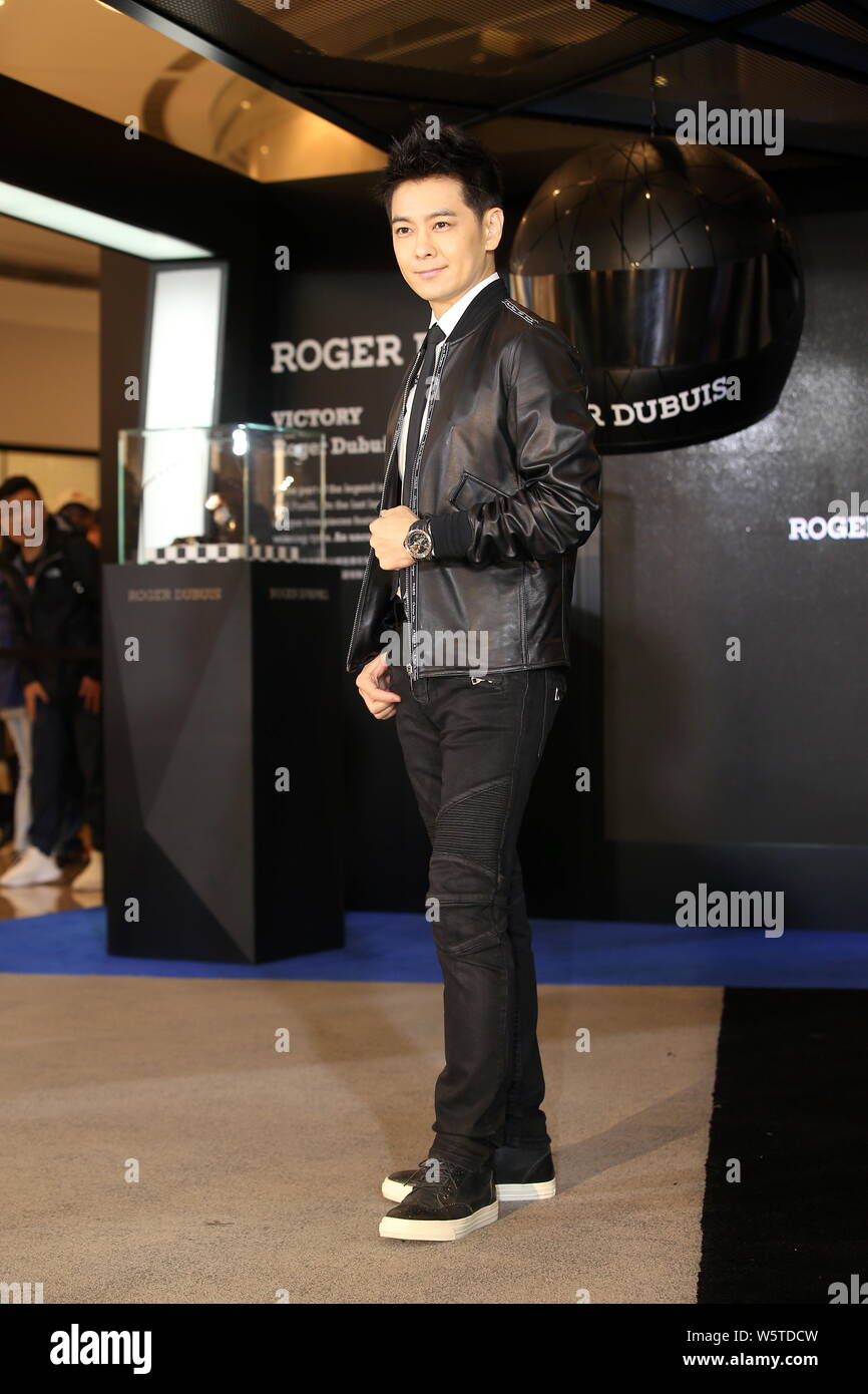 Taiwanese singer and actor Jimmy Lin attends a fashion event in Taipei ...
