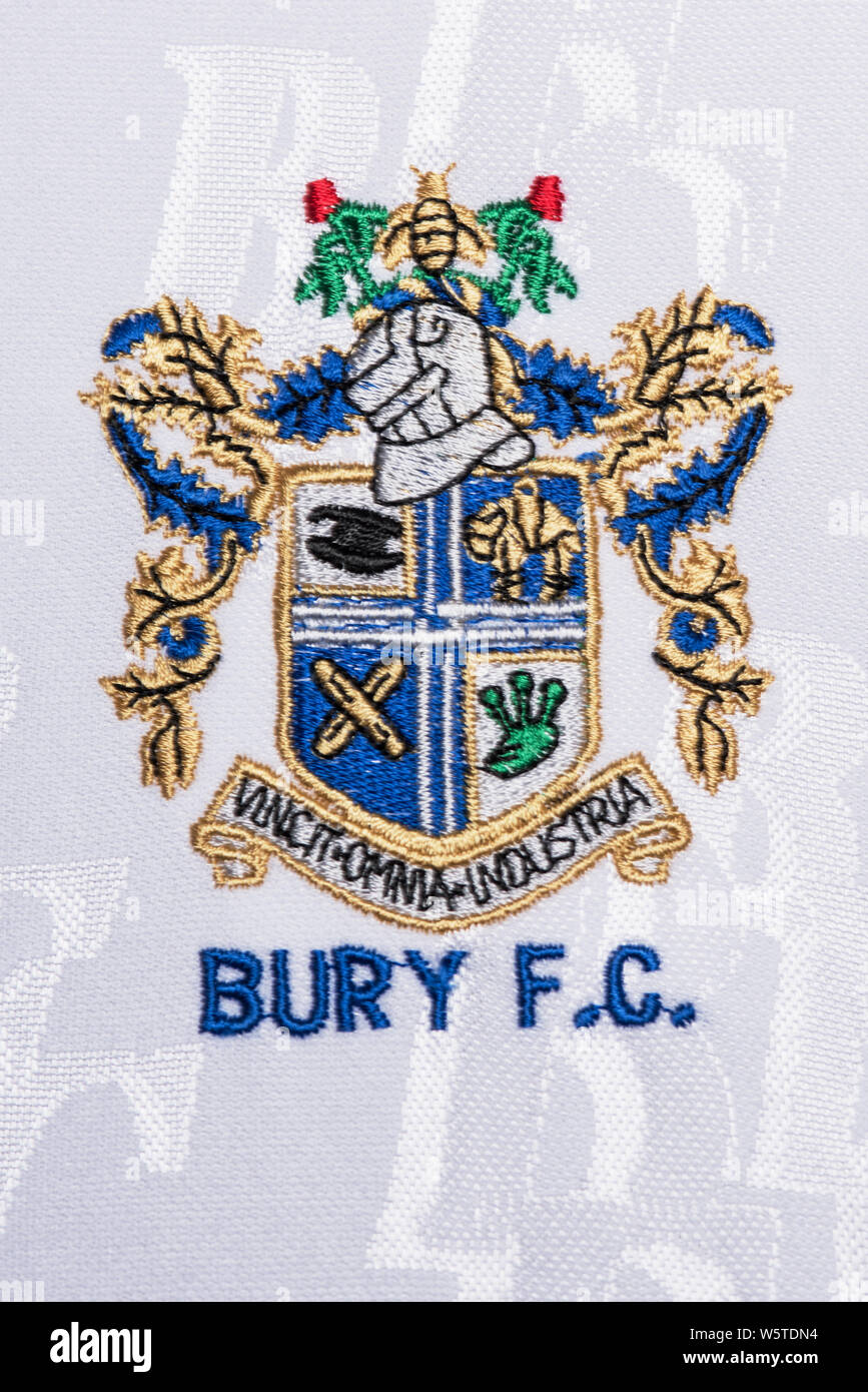 Close up of Bury Football Club home kit Stock Photo - Alamy