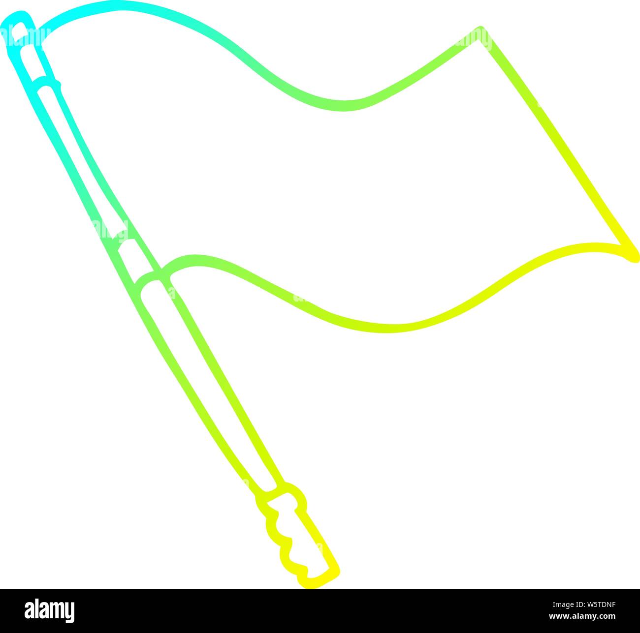 cold gradient line drawing of a cartoon flag Stock Vector Image & Art ...