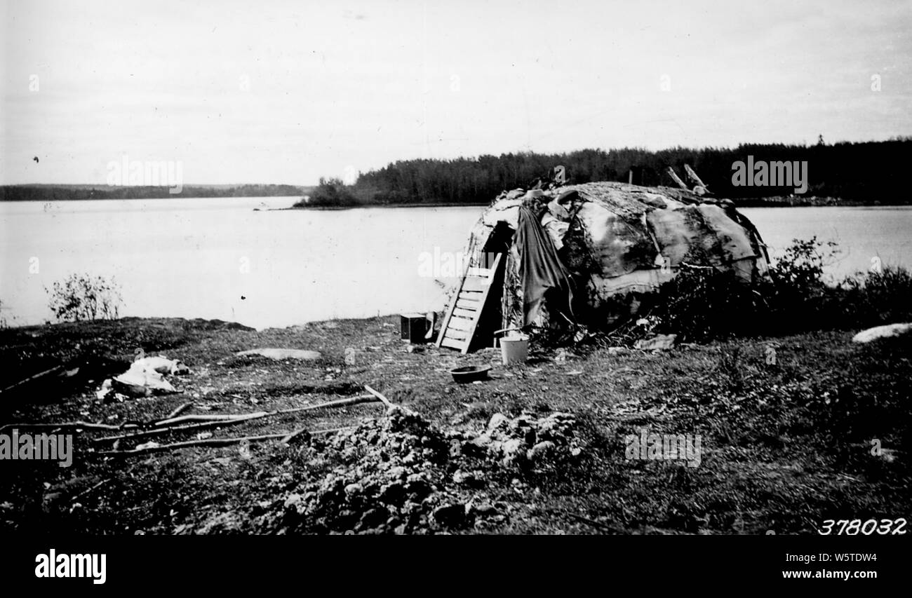 Photograph of Birch Bark Igloo in Lac LaCroix Indian Village; Scope and ...