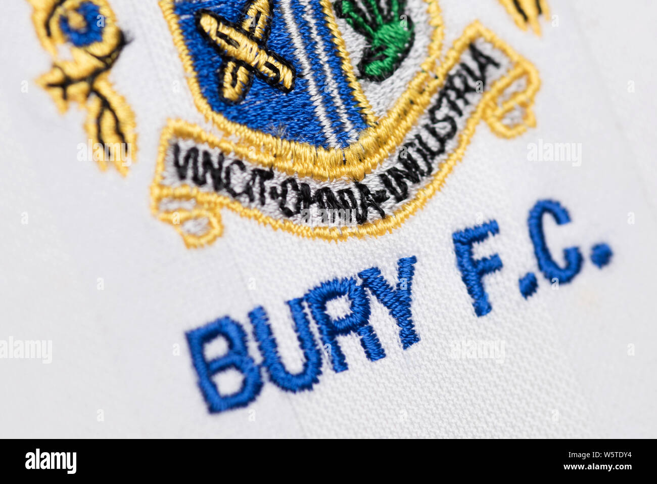 Close up of Bury Football Club home kit Stock Photo - Alamy