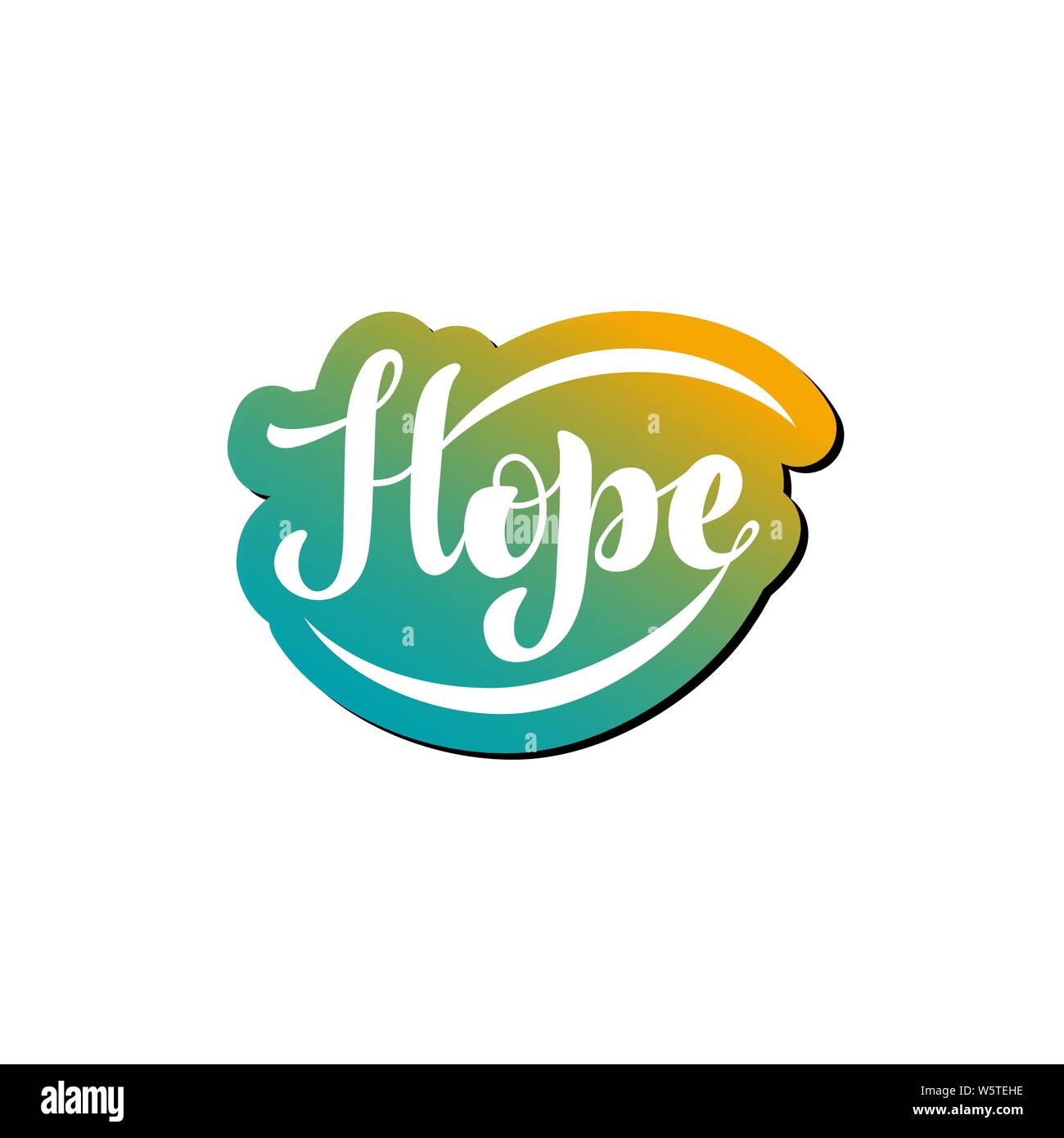 Vector illustration with handwritten phrase - Hope. Lettering. White ...