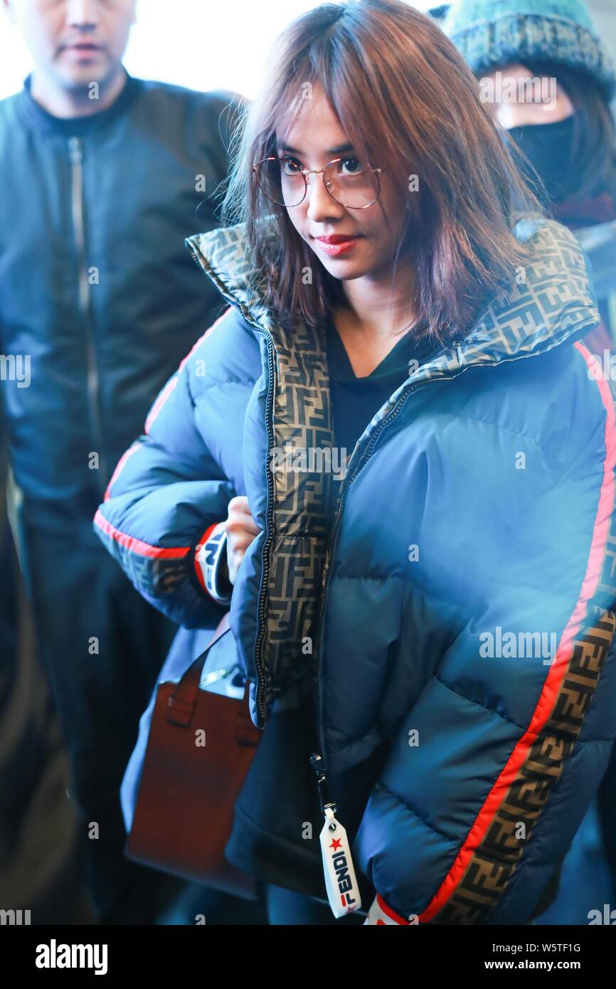 Taiwanese singer Jolin Tsai is pictured at the Beijing Capital ...