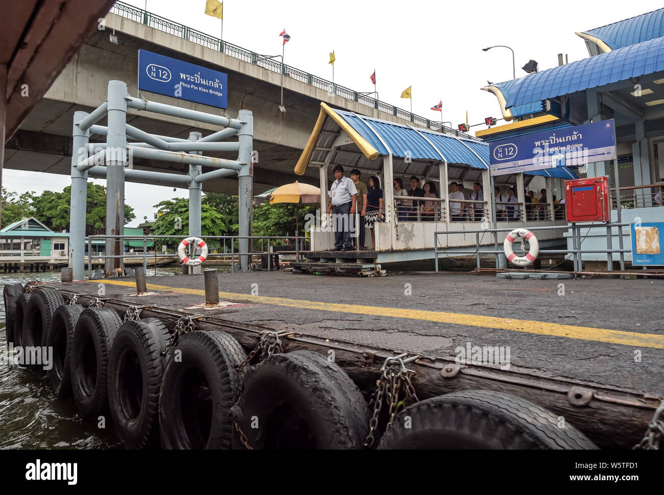 BANGKOK, THAILAND - July 04, 2019 : People are waiting in line to board ...
