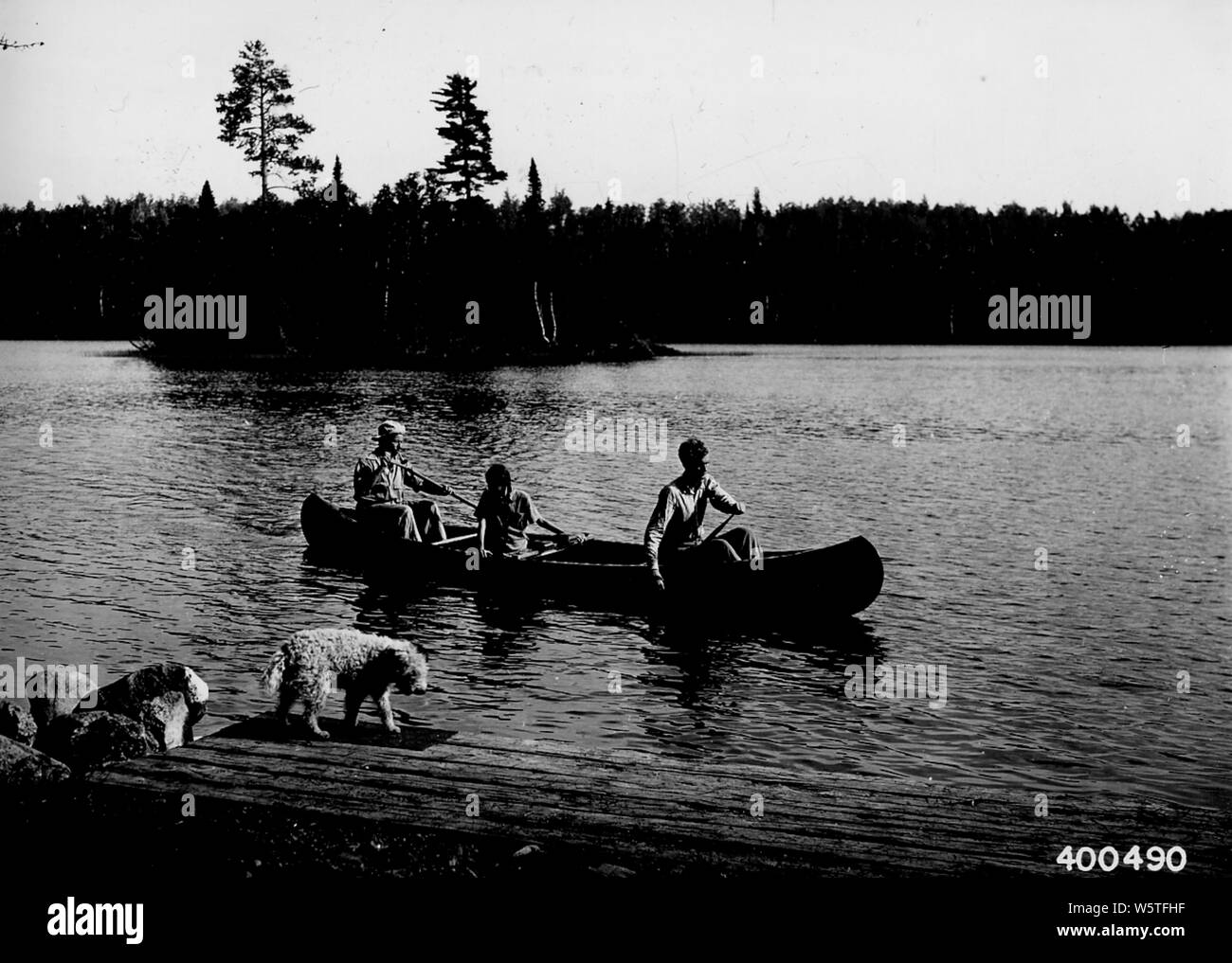Photograph of Canoe Party at the Dock; Scope and content: Original ...