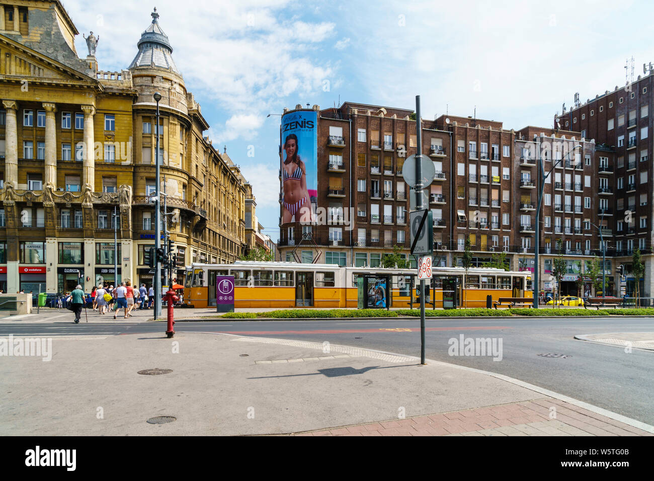Budapest, Hungary July 05, 2019: The Budapest tram network is part of ...