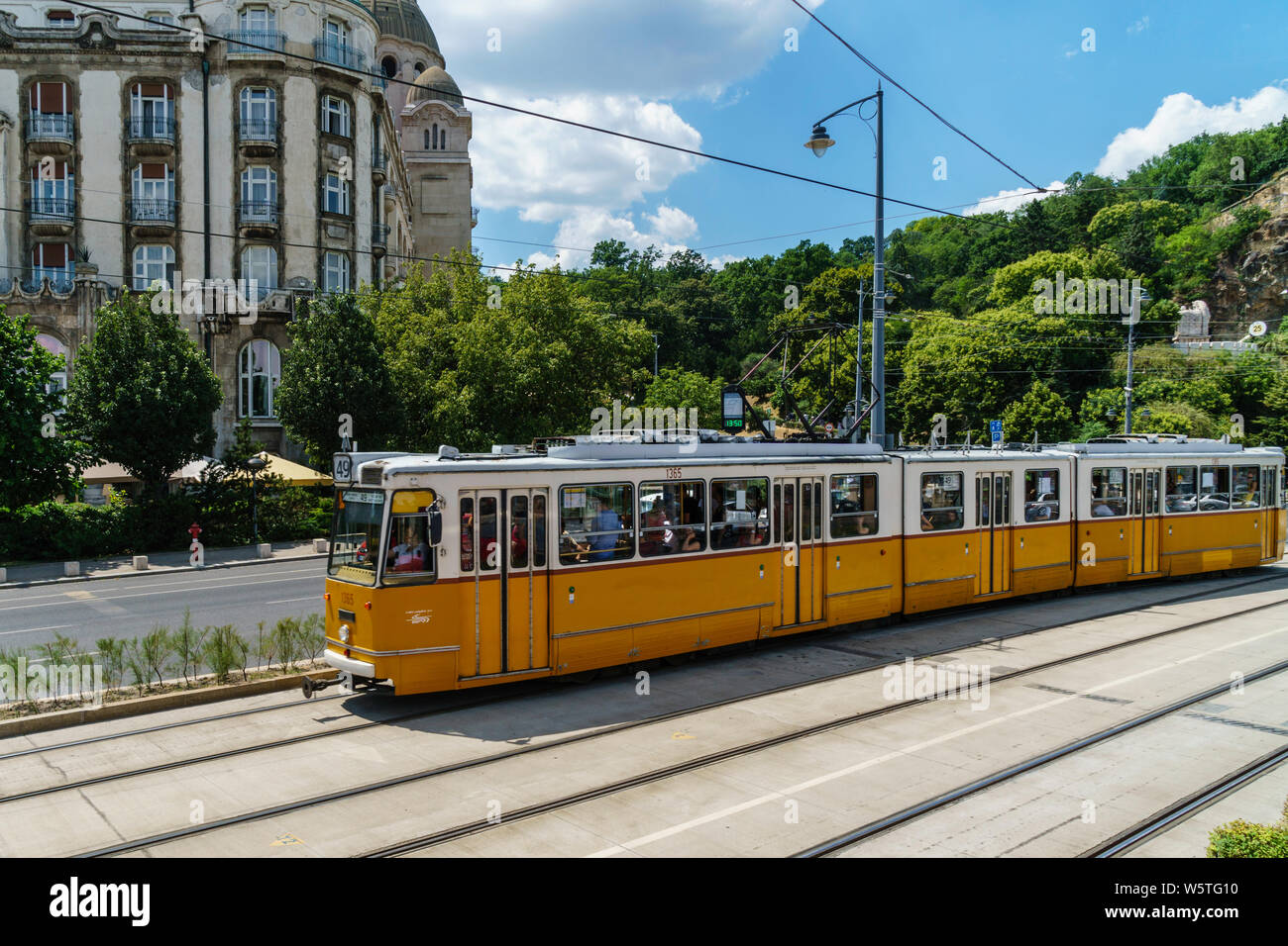 Budapest, Hungary July 05, 2019: The Budapest tram network is part of ...