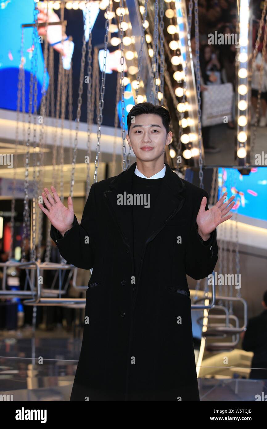 South Korean actor Park Seo-joon attends an autograph session in Taipei ...