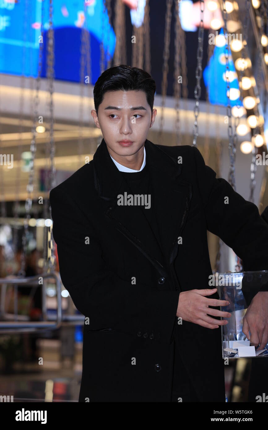 South Korean actor Park Seo-joon attends an autograph session in Taipei ...