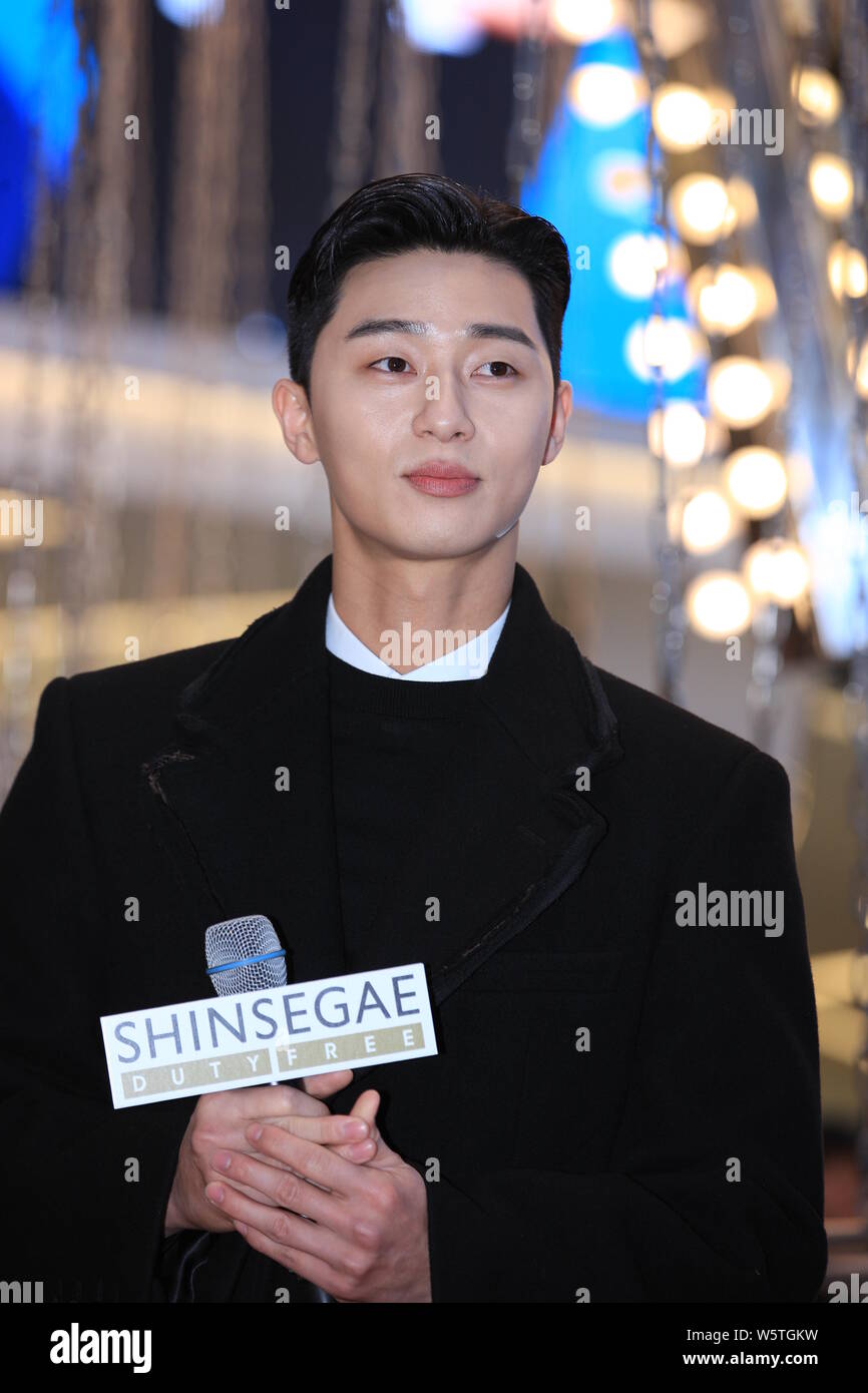 South Korean actor Park Seo-joon attends an autograph session in Taipei ...