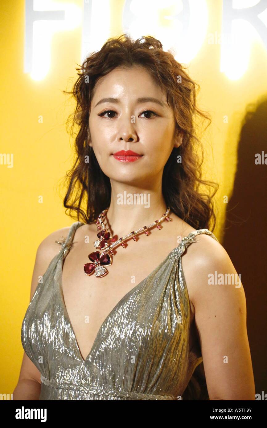 Taiwanese actress Ruby Lin poses at the Bulgari Florever jewelry event ...