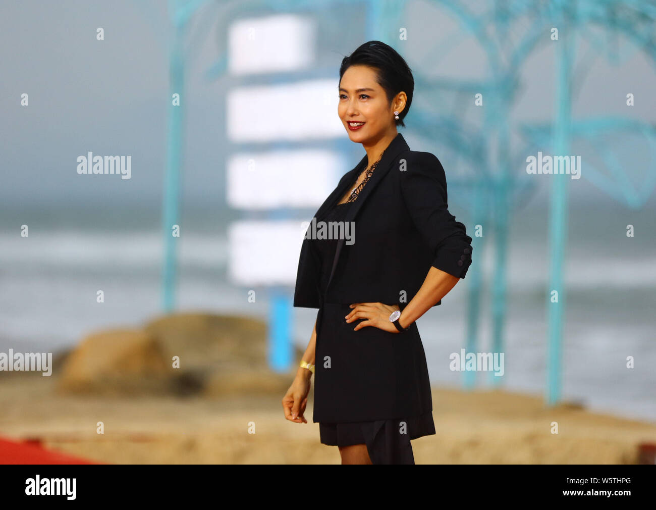 Hong Kong actress Athena Chu arrives on the red carpet for the closing ...