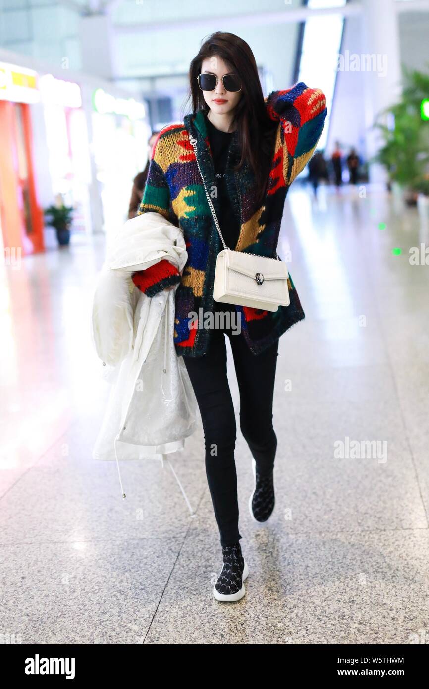 Chinese model He Sui is pictured at the Shanghai Hongqiao International ...