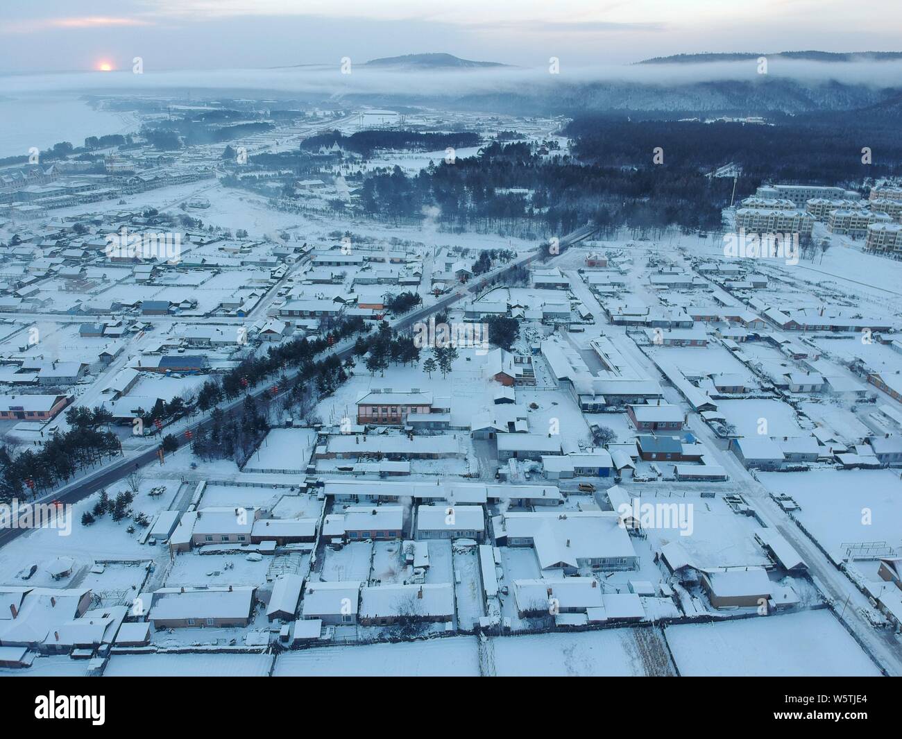 Snow scenery of the Beiji Village of Mohe city, northeast China's ...