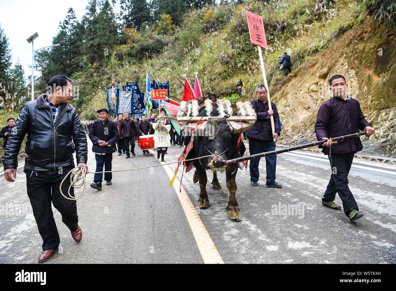 Chinese people of Dong ethnic group dressed in traditional silver ...