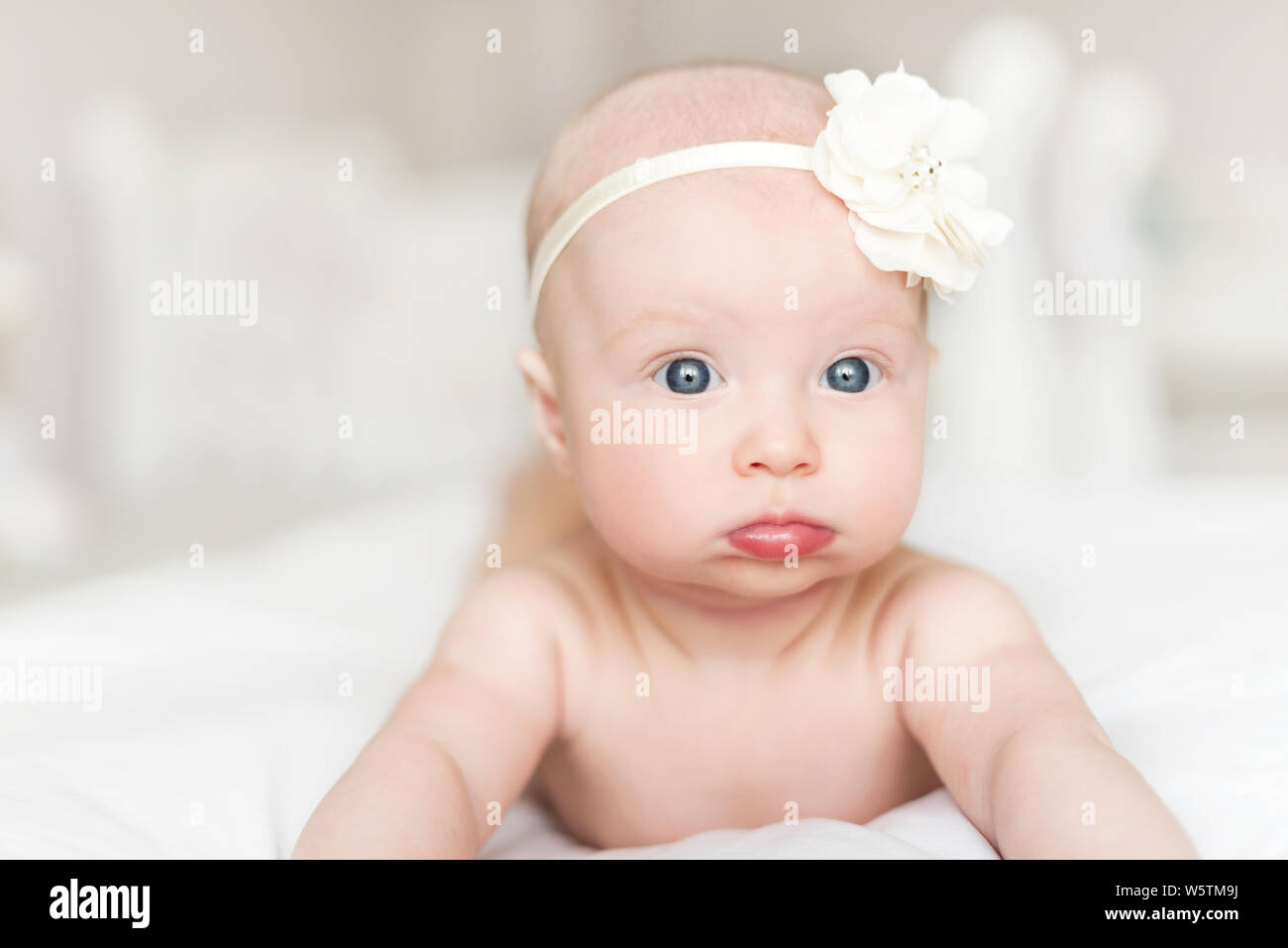 Beautiful newborn baby girl Stock Photo - Alamy