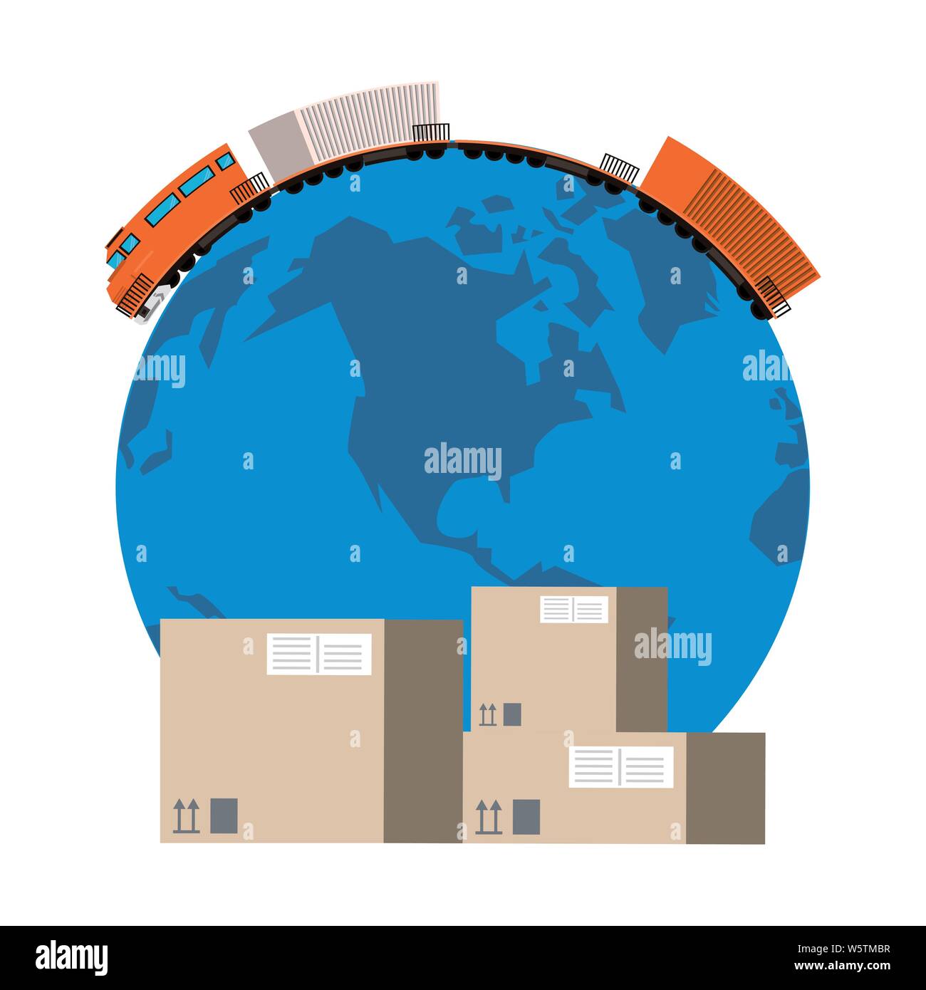 shipping logistic delivery cargo cartoon Stock Vector Image & Art - Alamy