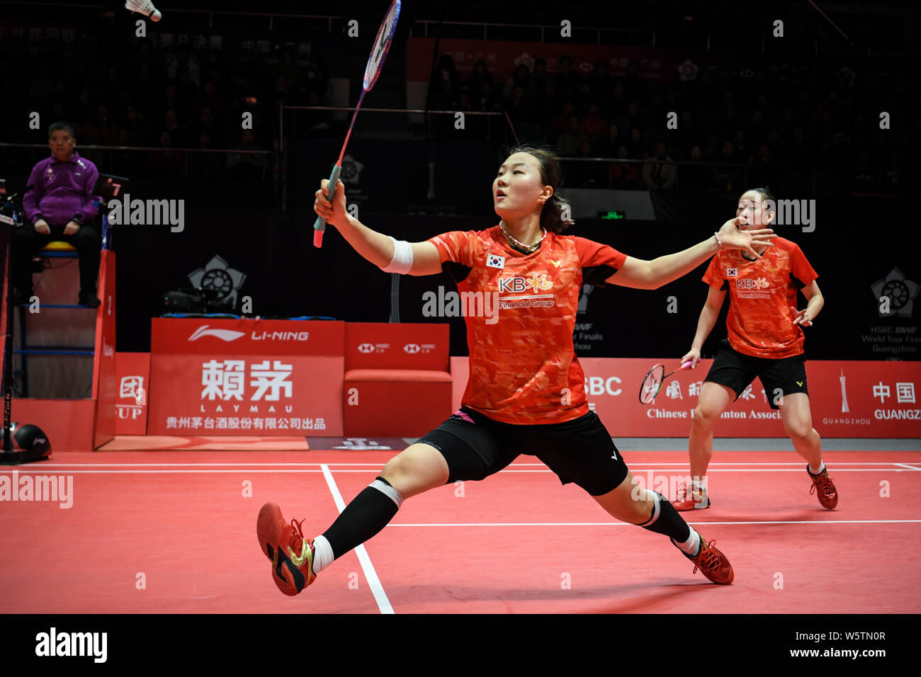 Lee So-hee and Shin Seung-chan of South Korea return a shot to Mayu ...