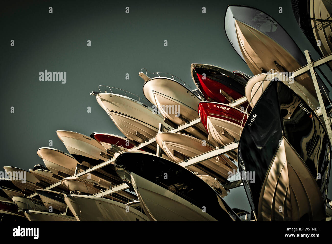 Boat storage in Miami, FL Stock Photo - Alamy