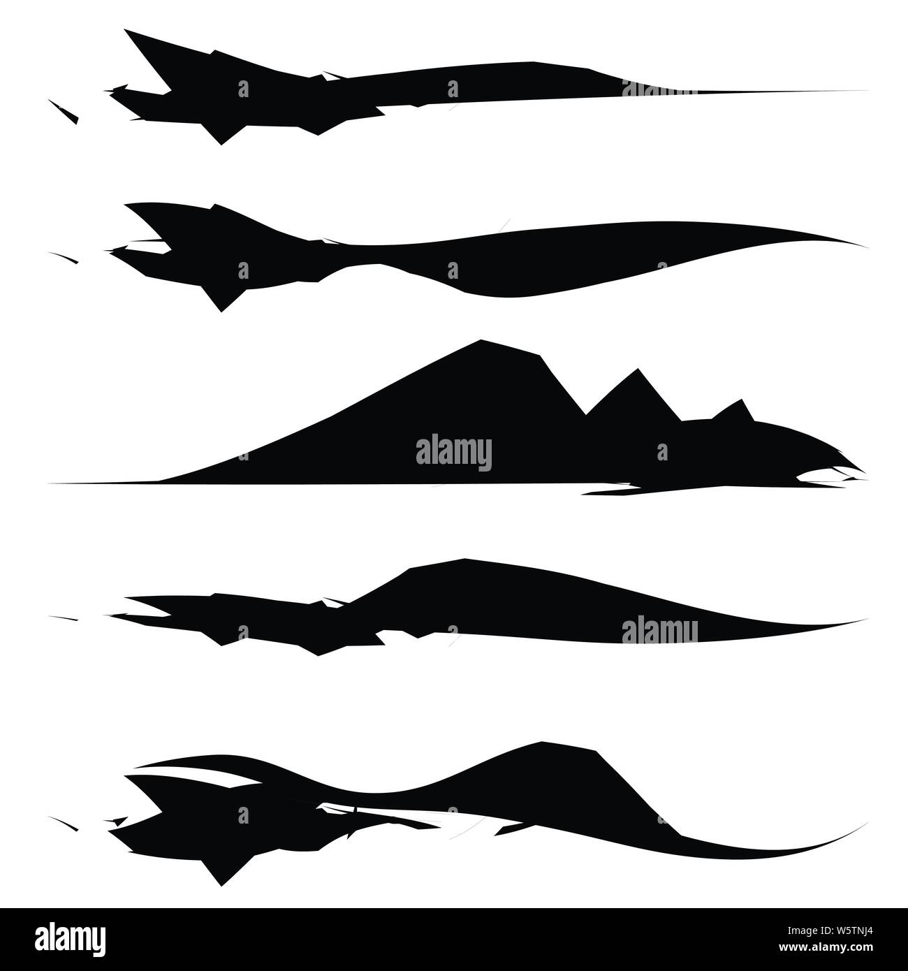 Unique grungy / textured horizontal design element. Set of various ...