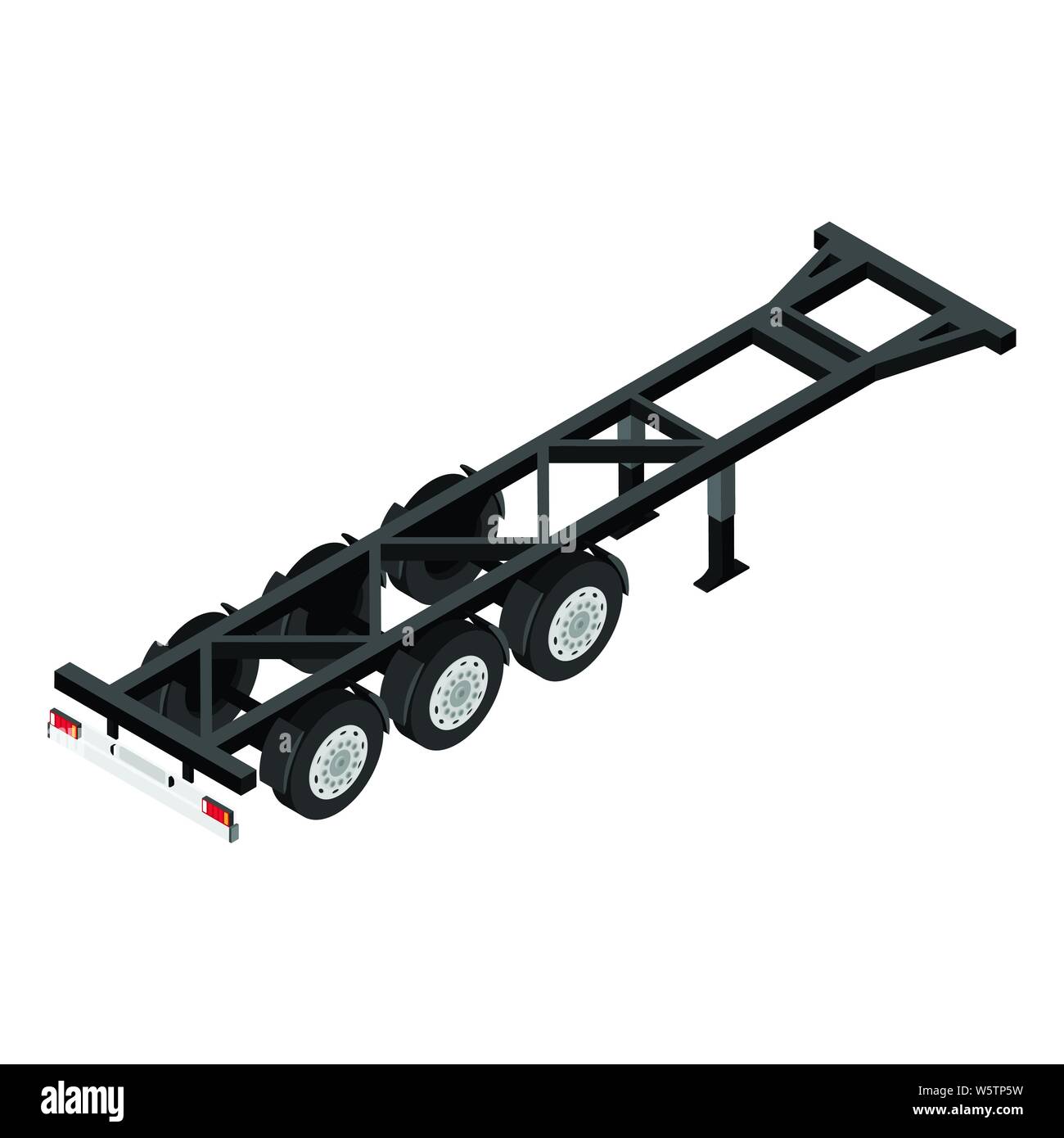 Truck semi trailer isometric view isolated on white background Stock ...