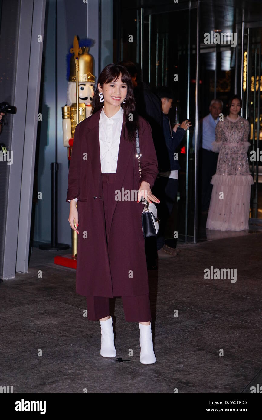 Taiwanese singer and actress Rainie Yang arrives for the wedding ...
