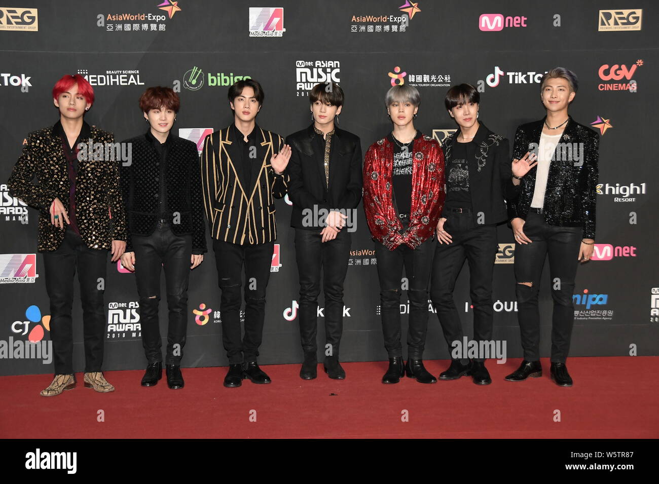 Members Of South Korean Boy Band BTS Also Known As The Bangtan Boys Members Of South Korean Boy Band BTS Also Known As The Bangtan Boys