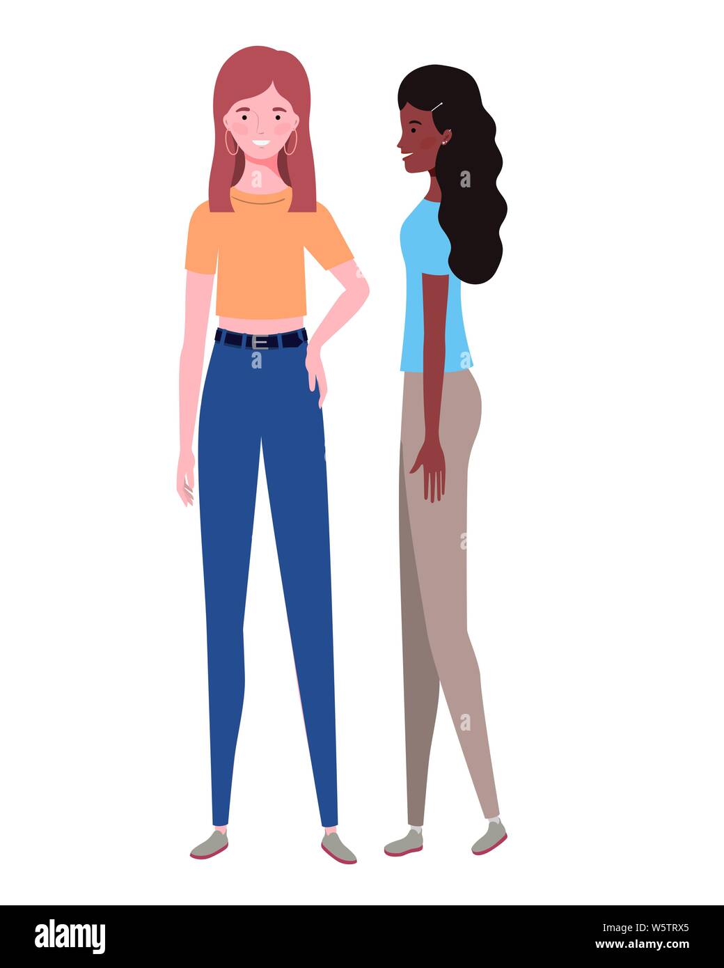 young women standing on white background Stock Vector Image & Art - Alamy