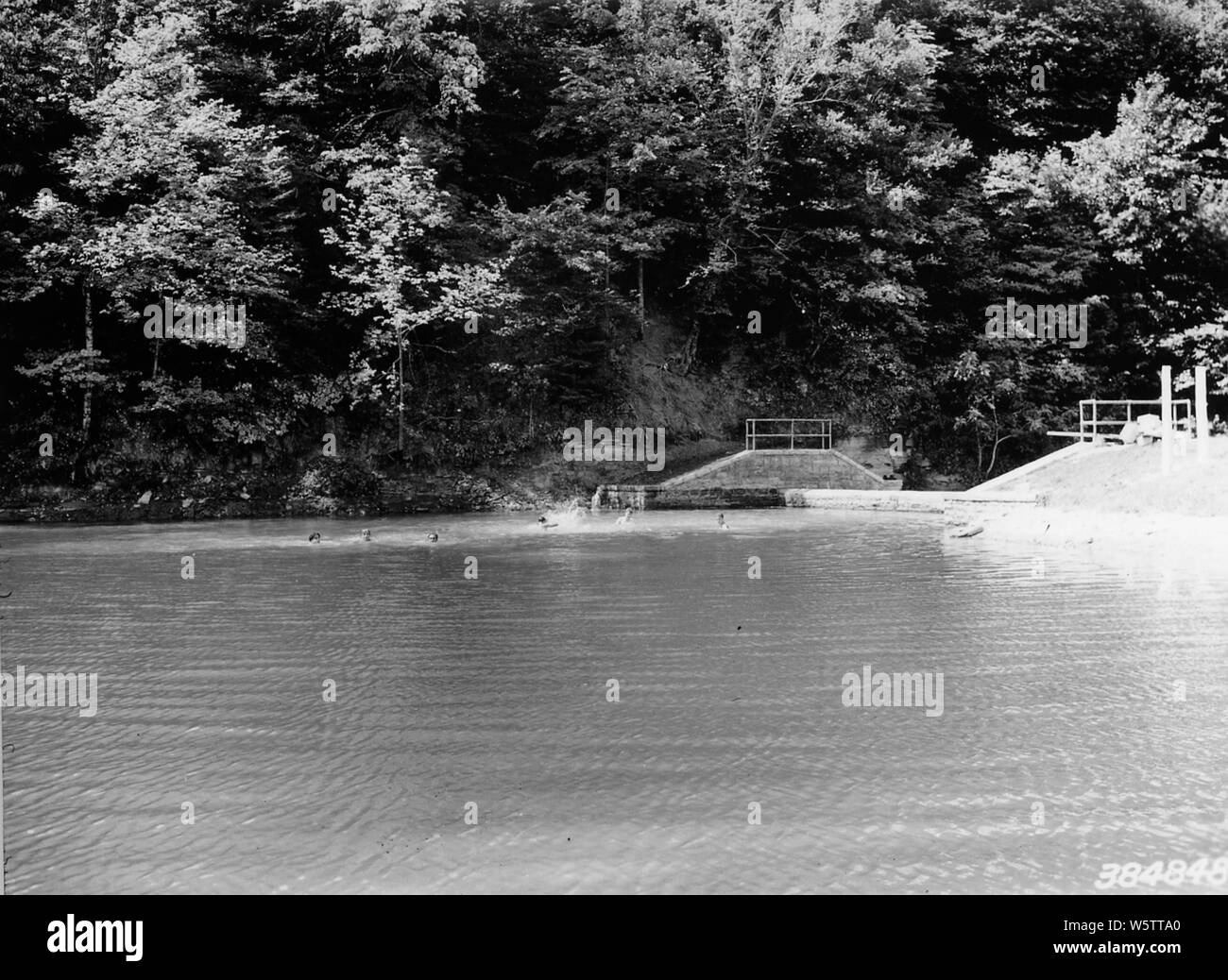 Photograph of Martin Dam and Swimmers; Scope and content: Original ...