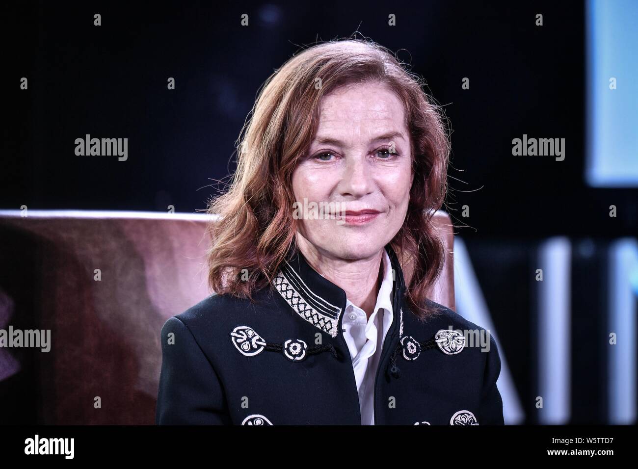 French actress Isabelle Huppert attends a dialogue during the first ...