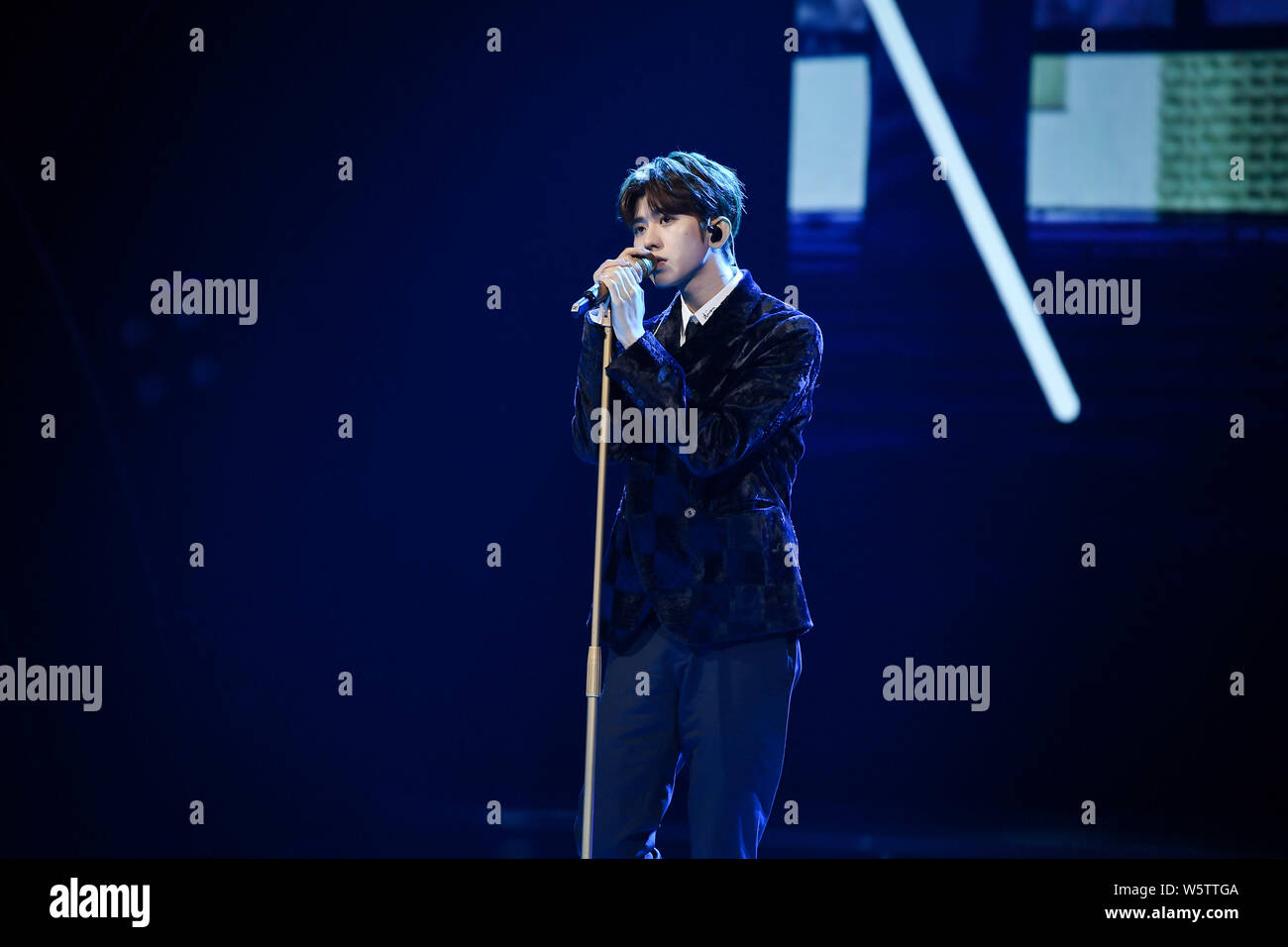 Singer and rapper Cai Xukun of Chinese boy group Nine Percent performs ...