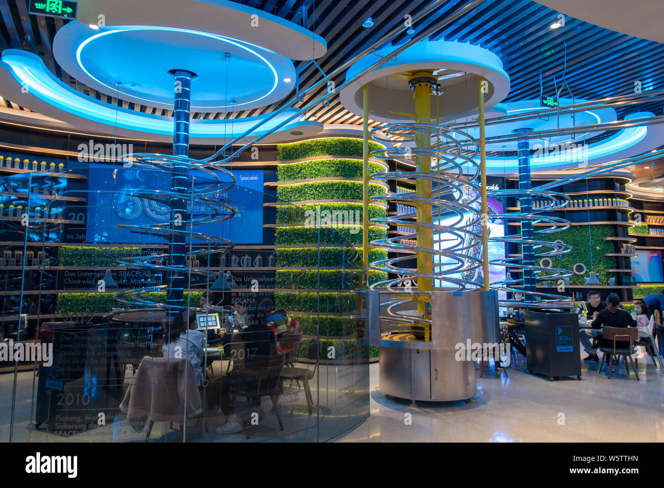 Customers dine in the world's tenth and Asia's third spaceship-themed ...