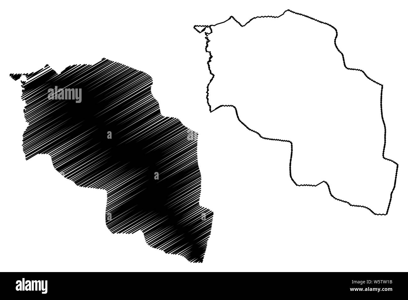 Chari-Baguirmi Region (Regions of Chad, Republic of Chad) map vector ...