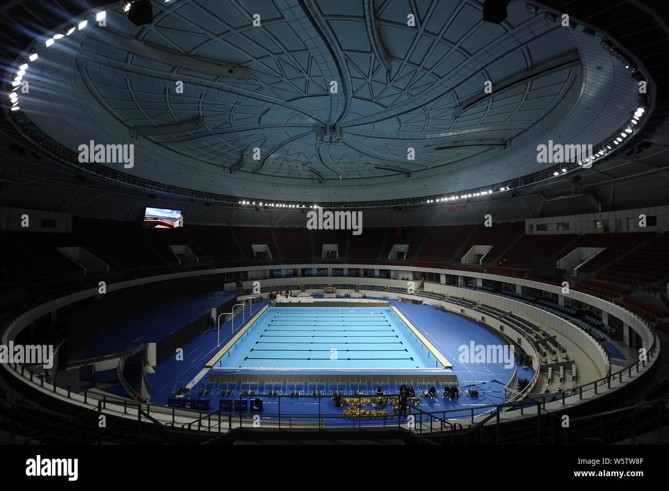 View of a swimming pool in the Hangzhou Olympic Sports Center Olympic ...