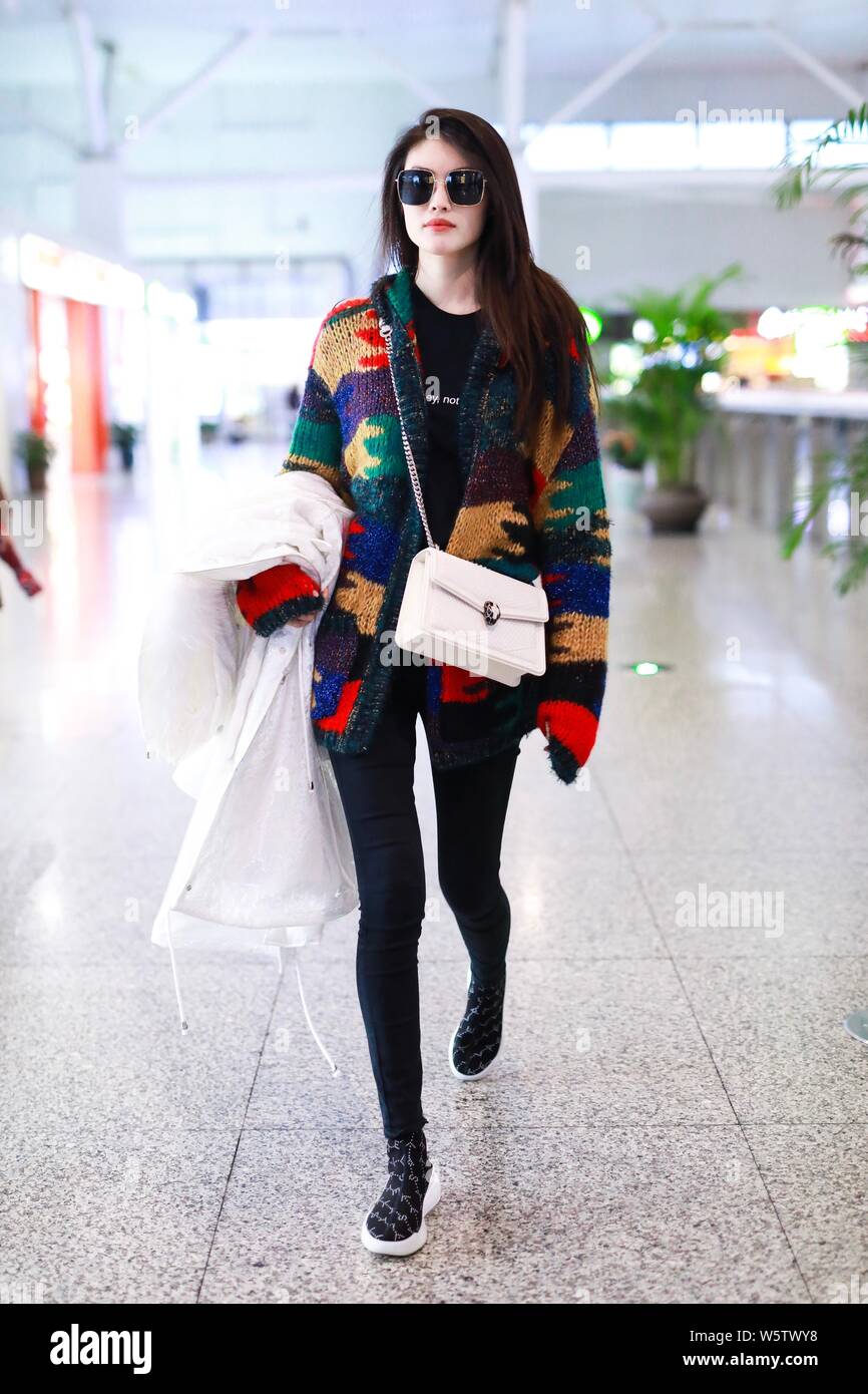 Chinese model He Sui is pictured at the Shanghai Hongqiao International ...