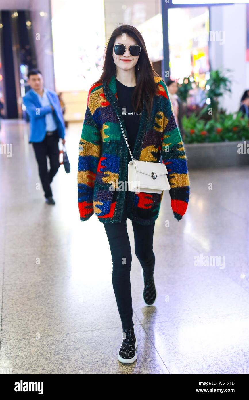 Chinese model He Sui is pictured at the Shanghai Hongqiao International ...